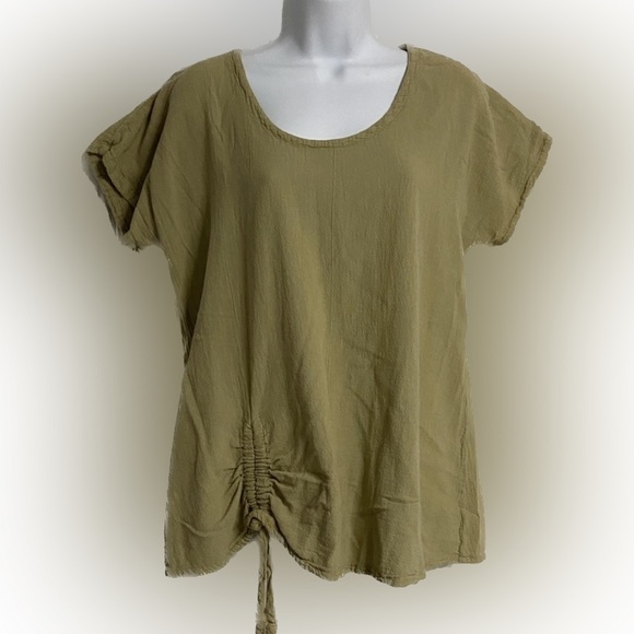Oh My Gauze! | Tops | T4a Oh My Gauze Tan Ruched Front Ana Top | Poshmark